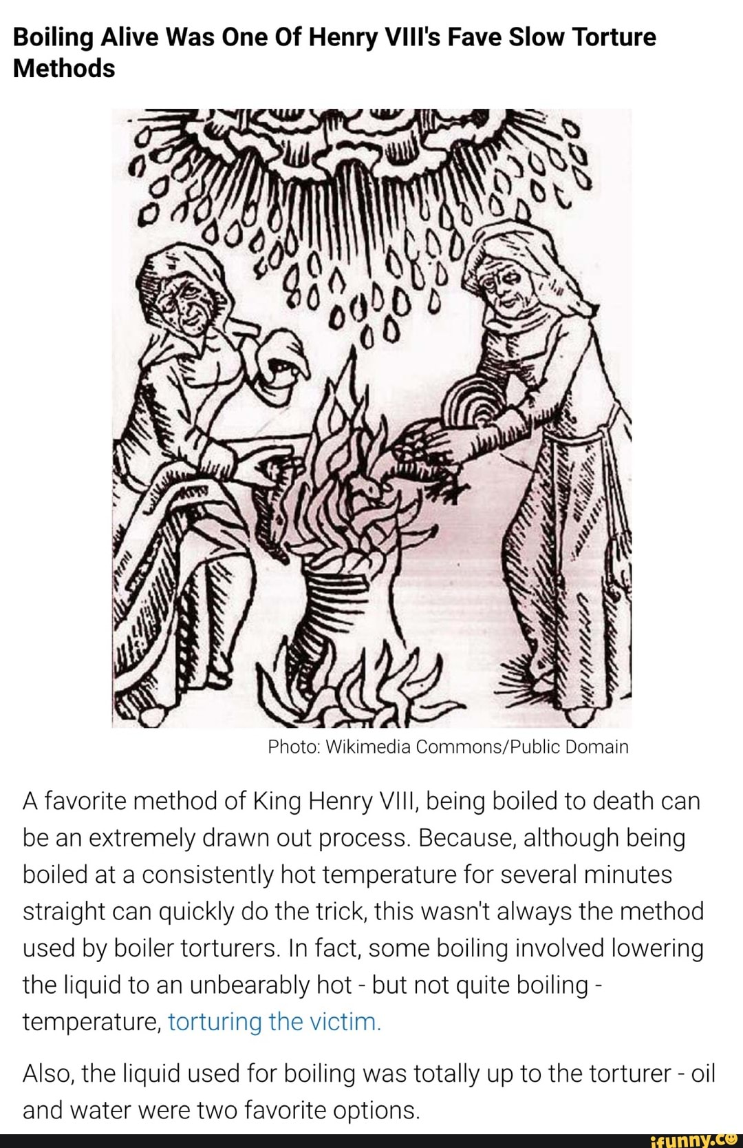Boiling Alive Was One Of Henry VIII's Fave Slow Torture Methods Photo ...