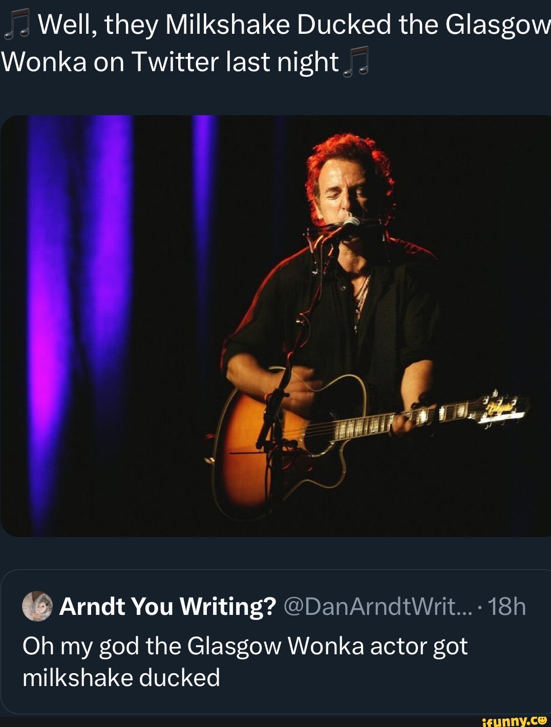 Well, they Milkshake Ducked the Glasgow Wonka on Twitter last night Oh ...