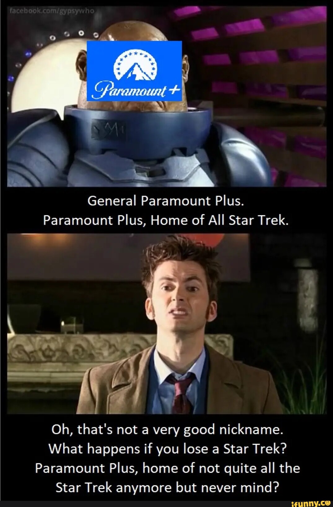 General Paramount Plus. Paramount Plus, Home of All Star Trek. Oh, that ...