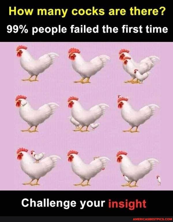 How Many Cocks Are There 99 People Failed The First Time Challenge