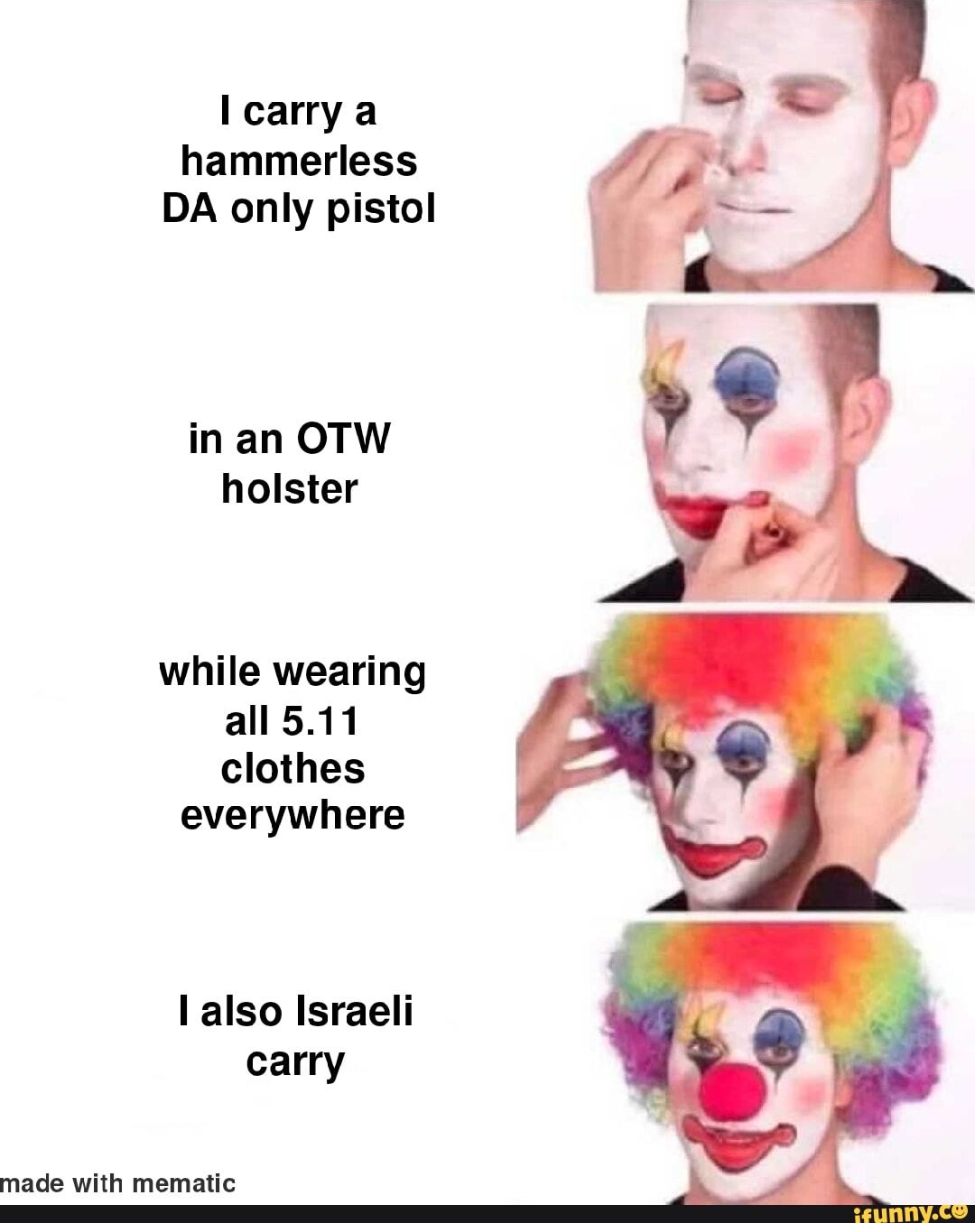 I carry a hammerless DA only pistol TS in an OTW holster while wearing ...