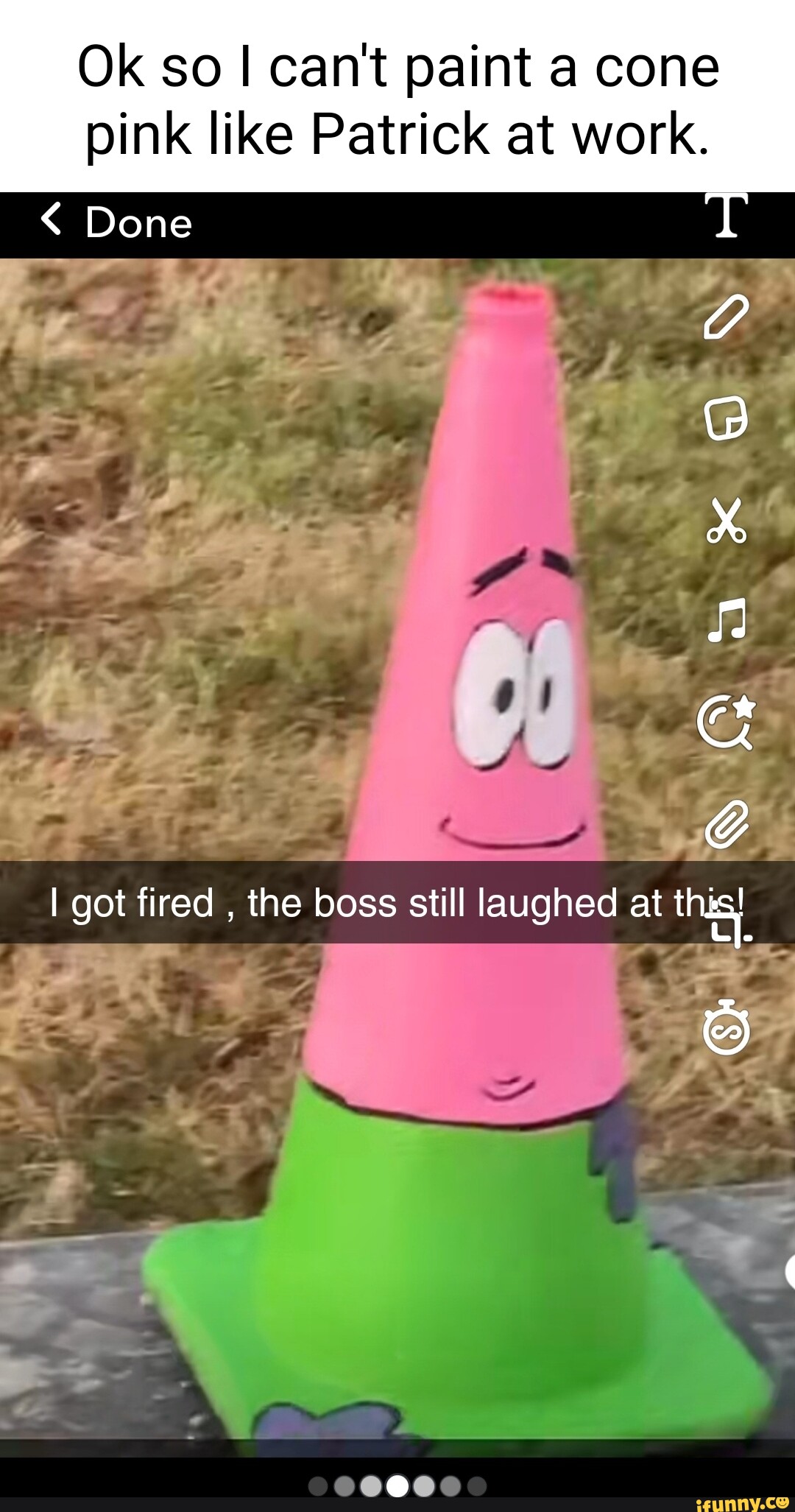 Ok so I can't paint a cone pink like Patrick at work.
