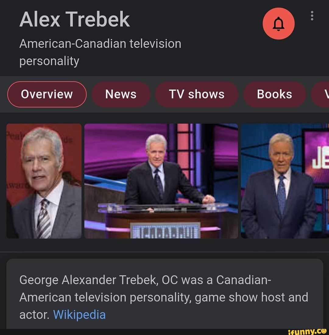 Alex Trebek American-Canadijan television personality Overview News TV ...