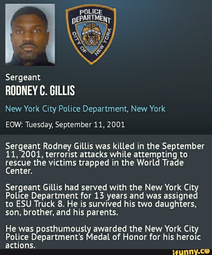 POLICE Sergeant RODNEY GILLIS New York City Police Department, New York ...