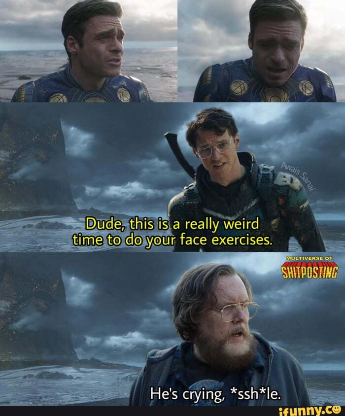 Really Weird face exercises. Bale crying *ech*lo - iFunny