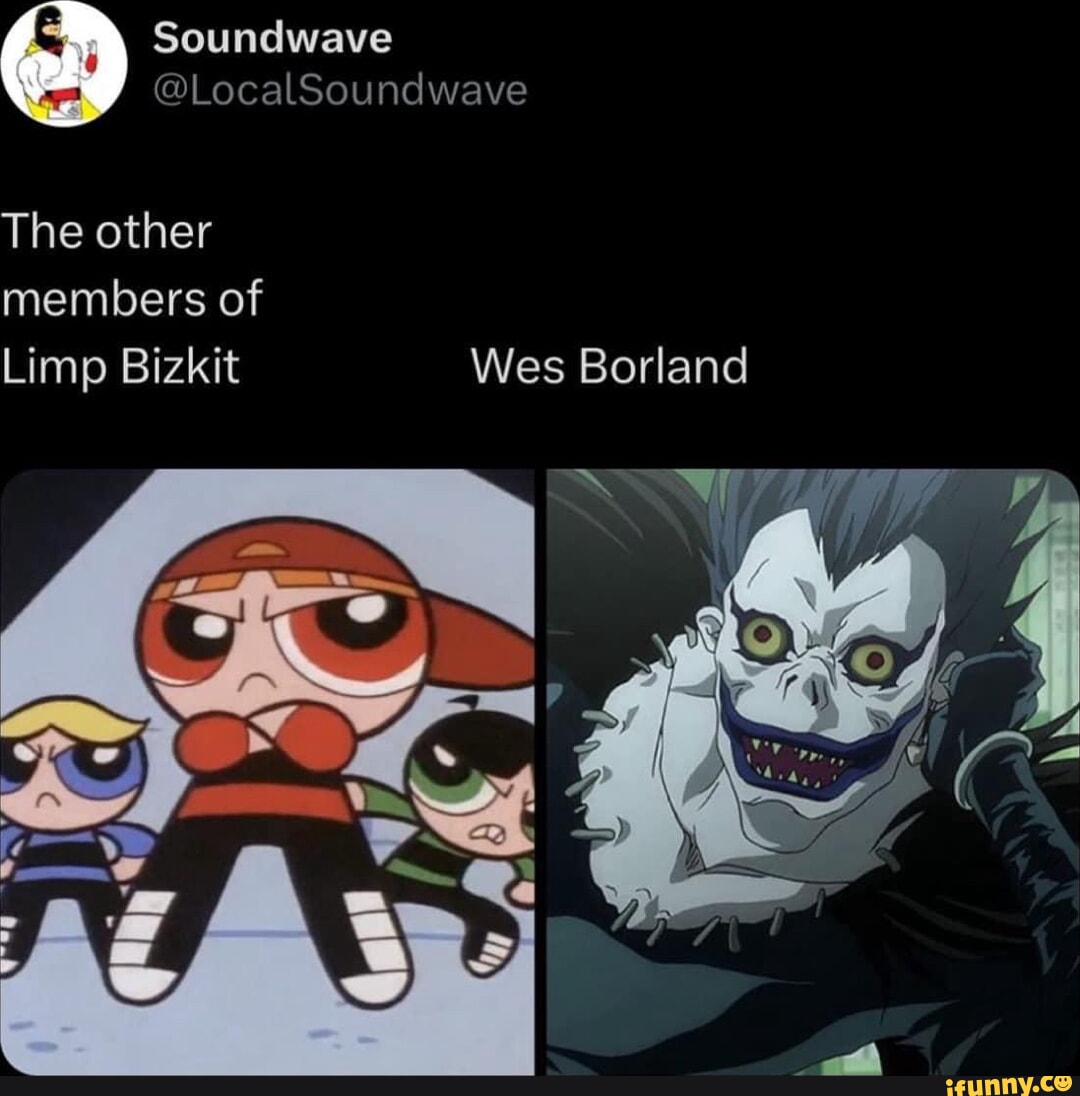 Soundwave @LocalSoundwave The other members of Limp Bizkit Wes Borland ...