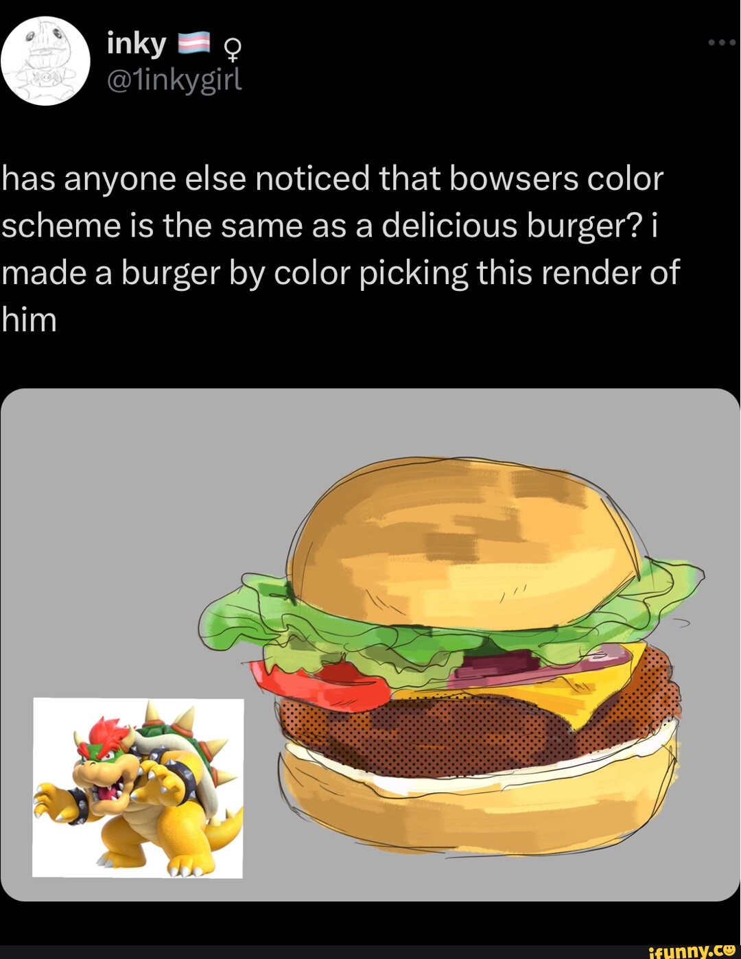 Inky has anyone else noticed that bowsers color scheme is the same as a ...