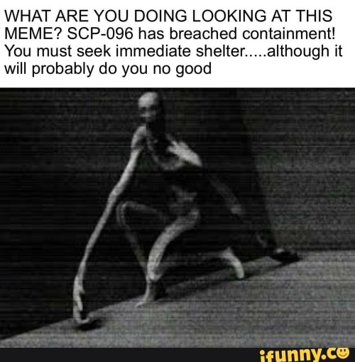 WHAT ARE YOU DOING LOOKING AT THIS MEME? SCP-096 has breached ...