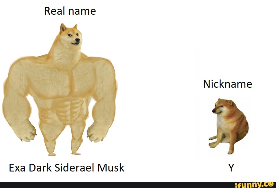 Real name Nickname Exa Dark Siderael Musk - iFunny