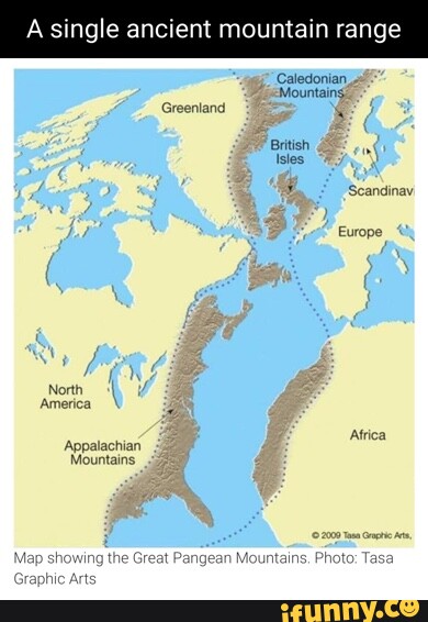A single ancient mountain range Caledonian 'Mountaing Gre British Isles ...