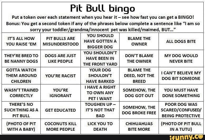 Pil: BULL bingo Put a taken over each statement when vou hear it - see ...