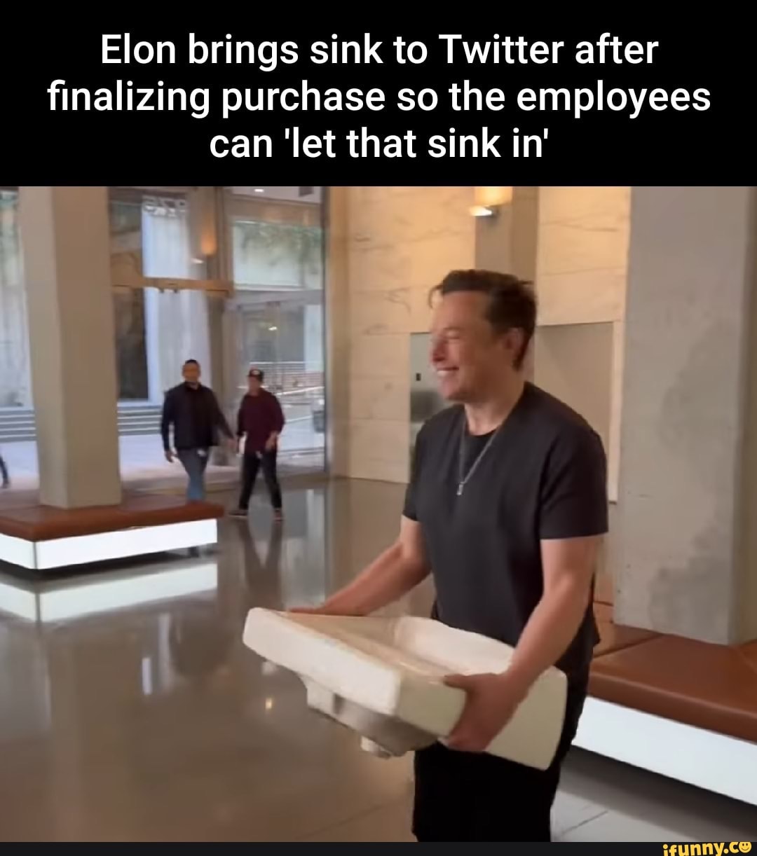 Elon brings sink to Twitter after finalizing purchase so the employees ...