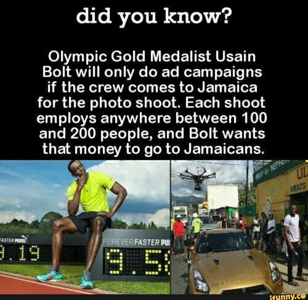 Did you know? Olympic Gold Medalist Usain Bolt will only do ad ...
