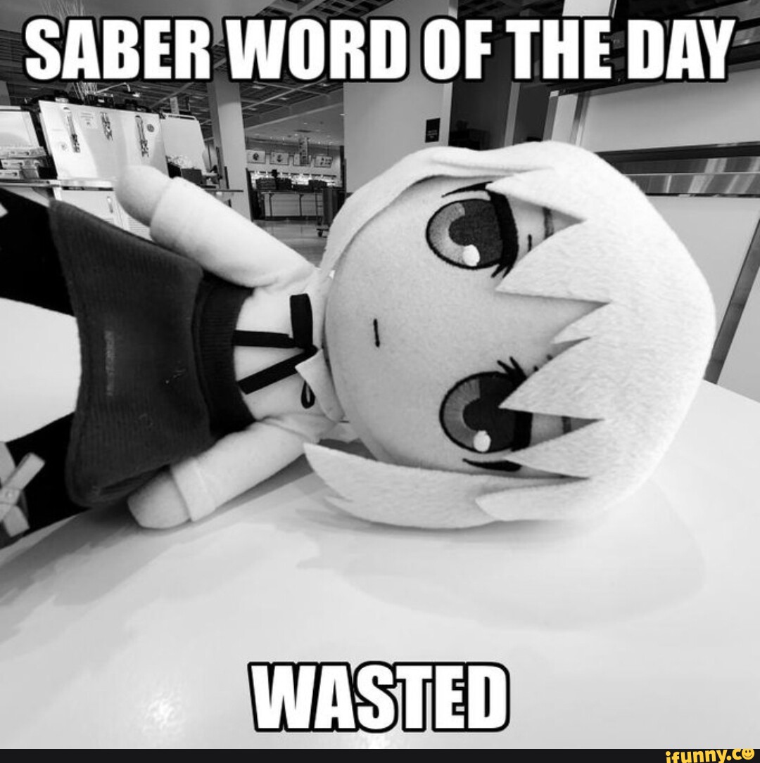 SABER WORD OF THE DAY WASTED - iFunny