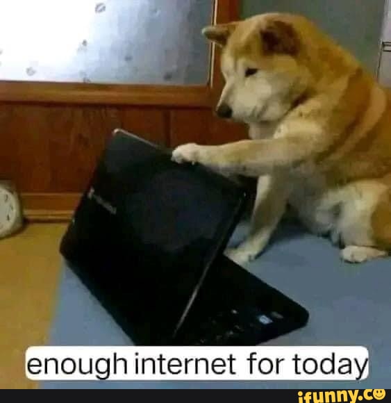 Enough Internet For Today Meme Pin Page