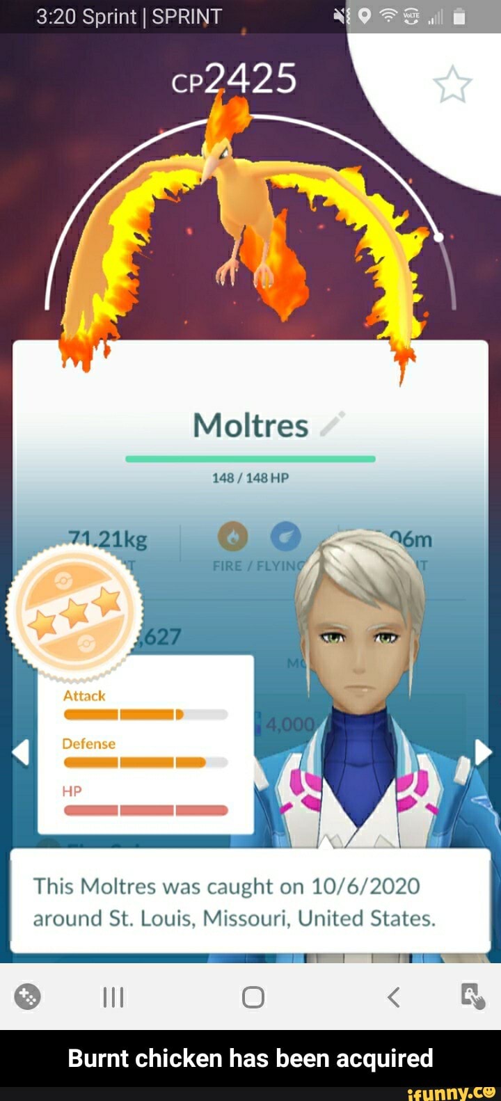 Sprint I SPRINT ce2425 Moltres 148 / 148 HP 71.21kg - FIRE / FLYING ...