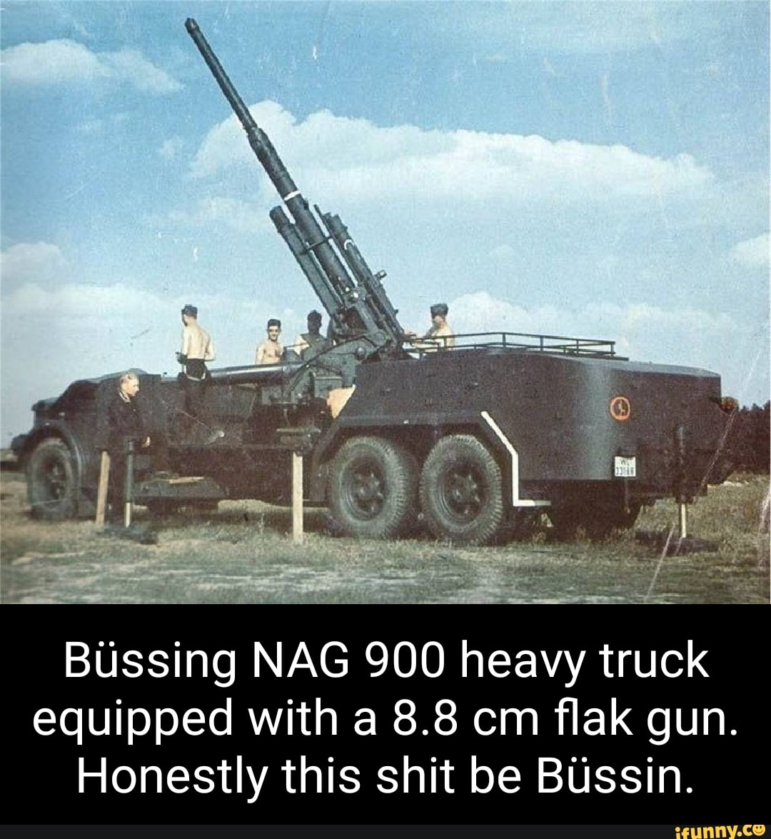 Bussing NAG 900 heavy truck equipped with a 8.8 cm flak gun. Honestly ...