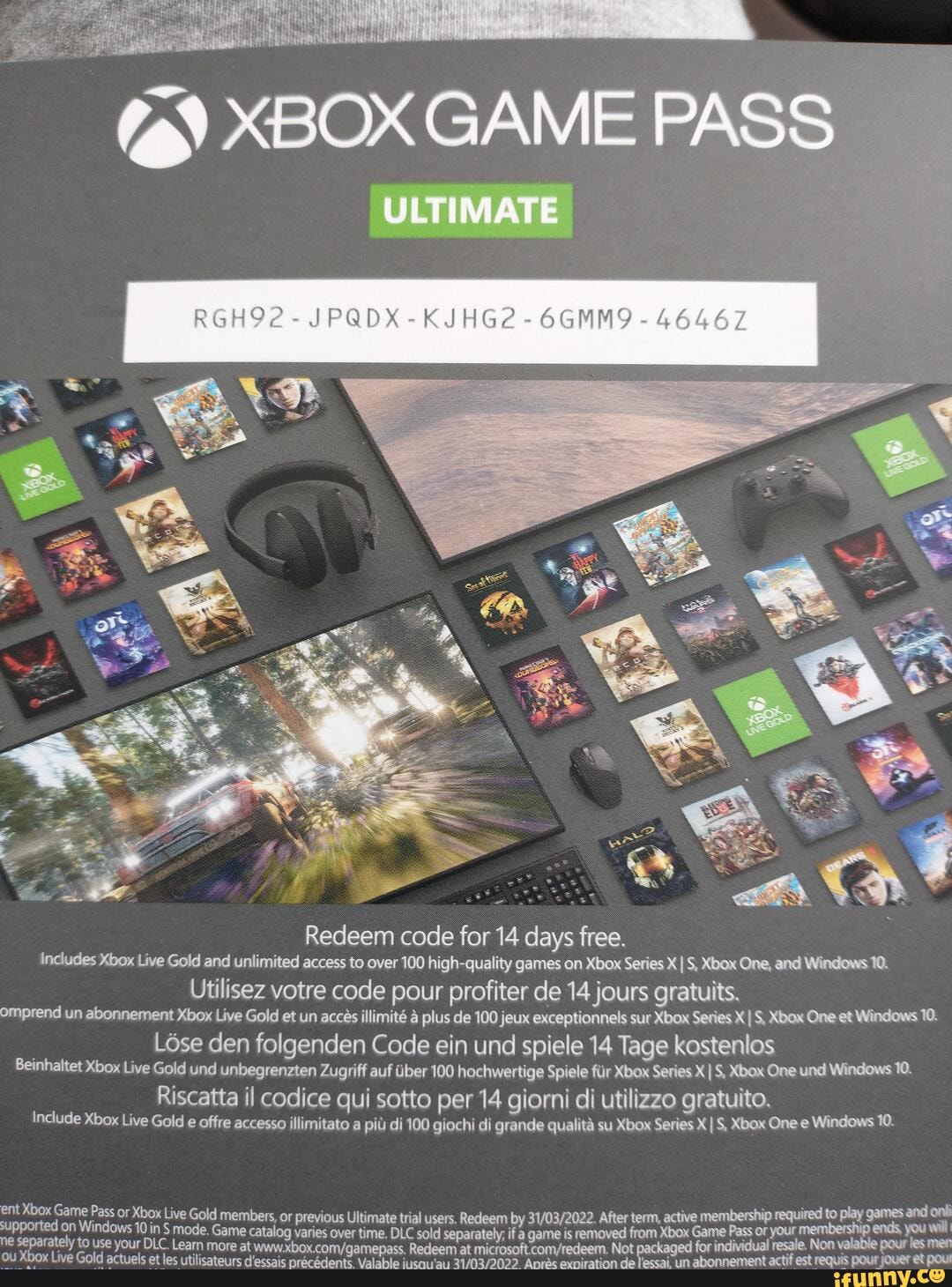 XBOX GAME PASS ULTIMATE RGH92 - JPQDX-KJHG2 - 6GMM9 - 46467 Redeem code ...