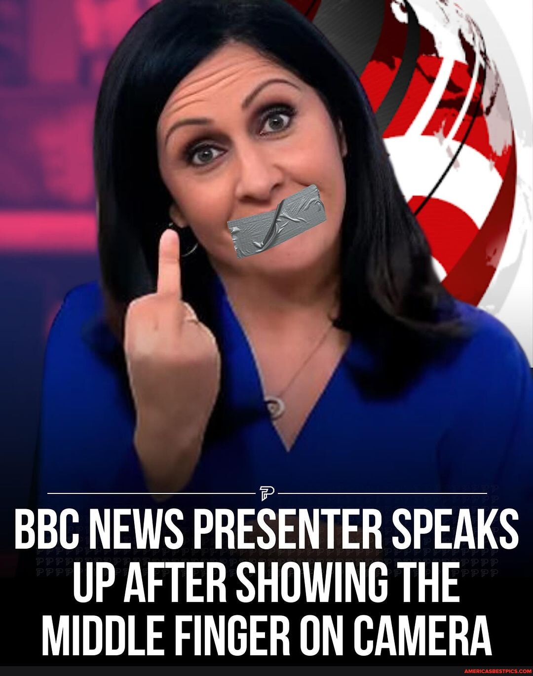 BBC News presenter Maryam Moshiri's accidental middle finger gesture during a live broadcast ...