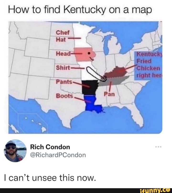 How to find Kentucky on a map Chef Head aa Rich Condon @RichardPCondon ...