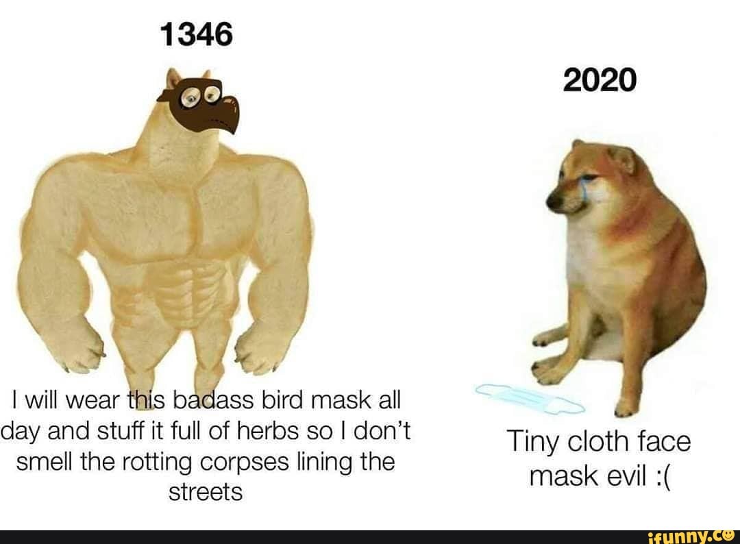 I will wear this badass bird mask all day and stuff it full of herbs so ...