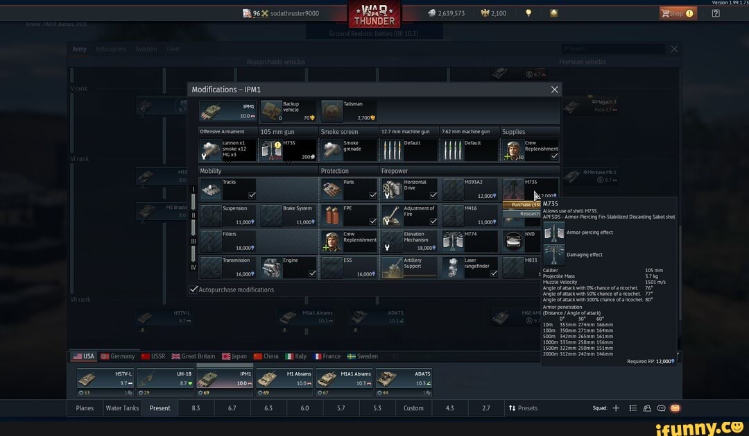 Bi 96 X sodathruster9000 THUNDER Modifications IPM1 II actup vehicte ...