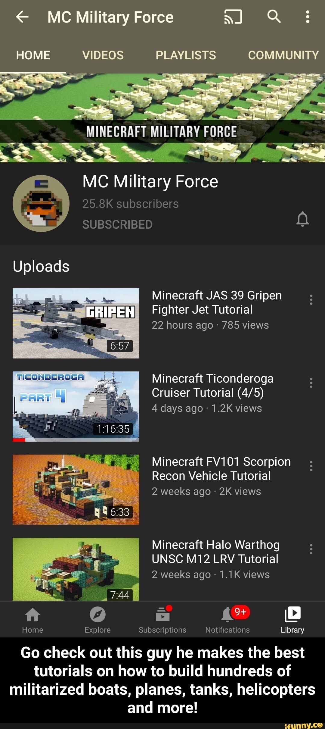 MC Military Force Q HOME VIDEOS PLAYLISTS COMMUNITY MINECRAFT MILITARY ...