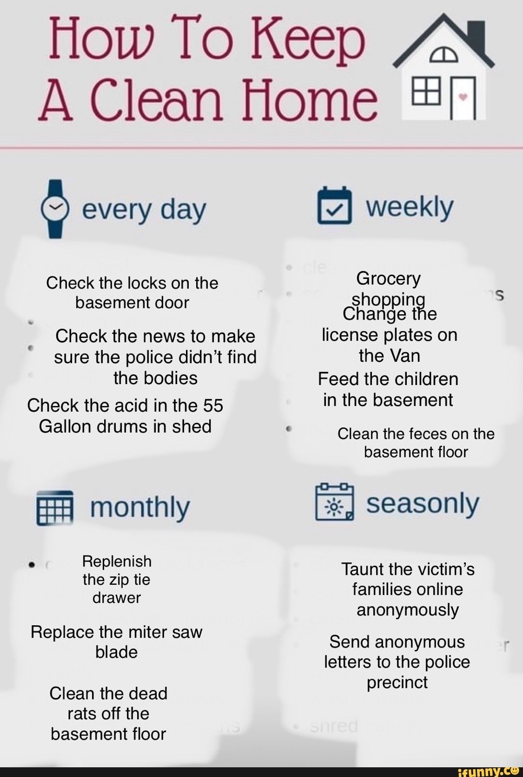 How To Keep AN A Clean Home every day Check the locks on the basement ...