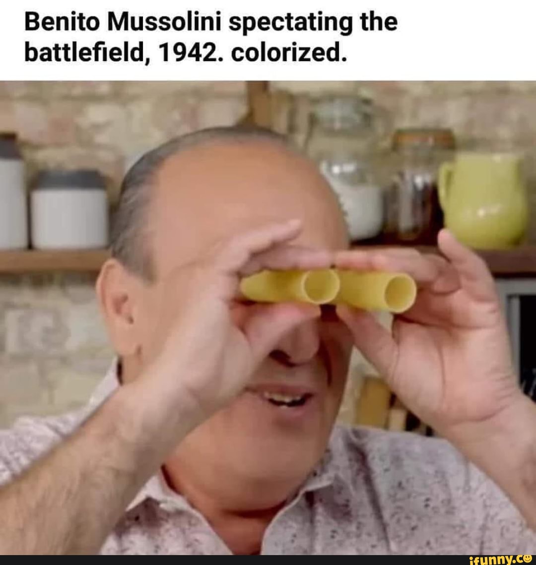 Benito Mussolini spectating the battlefield, 1942. colorized. - iFunny