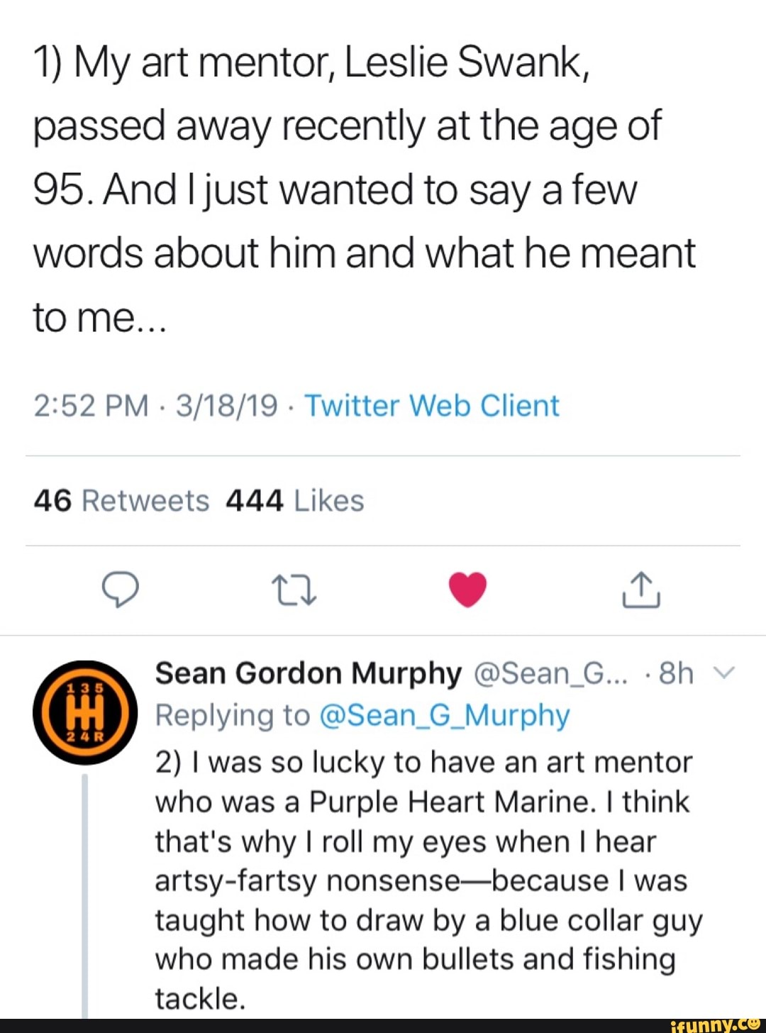 1) My art mentor, Leslie Swank, passed away recently at the age of 95 ...