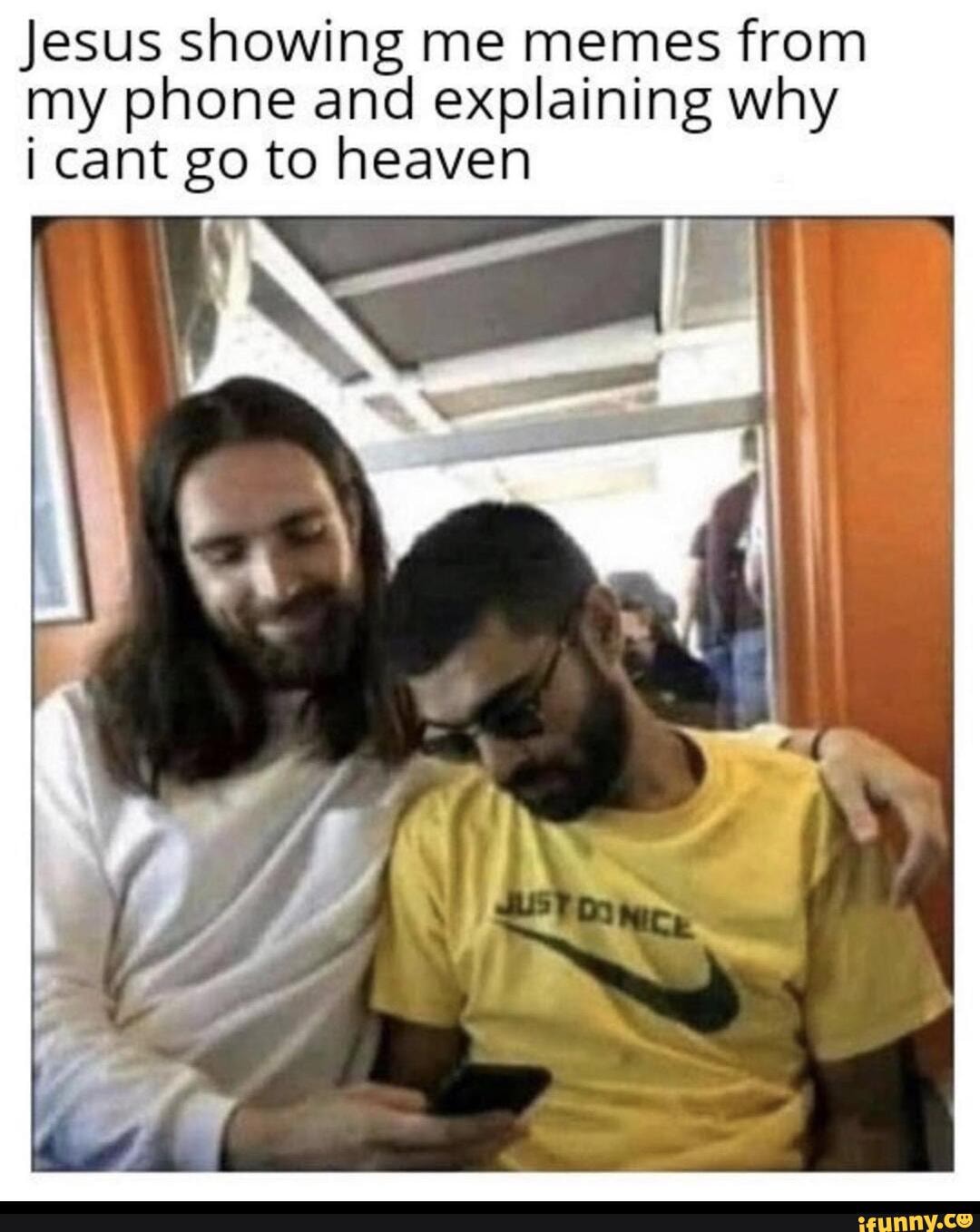 Jesus showing me memes from my phone and explaining why i cant go to ...
