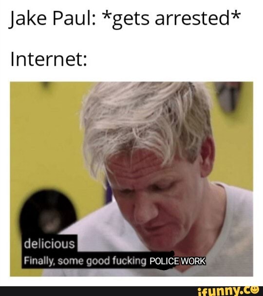 Jake Paul: *gets arrested* Internet: POLICE WORK' - iFunny