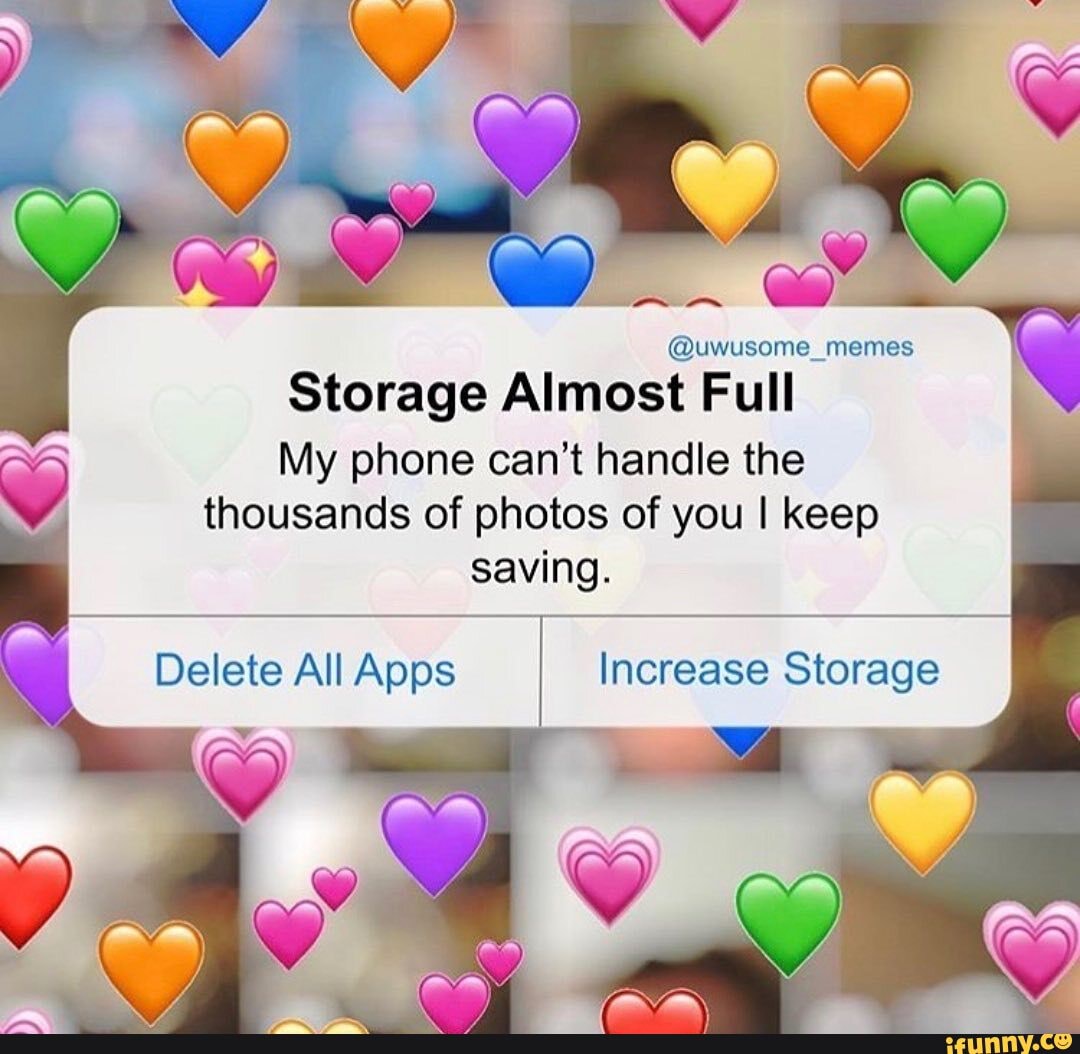 @uwusome_memes Storage Almost Full My phone can't handle the thousands ...