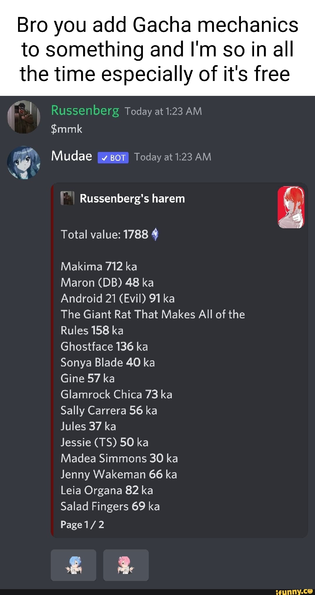 Mudae memes. Best Collection of funny Mudae pictures on iFunny