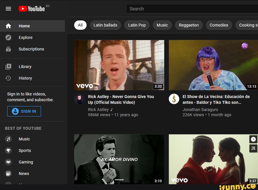 YouTube ~ Home Explore 'Subscriptions Library History Sign in to like ...