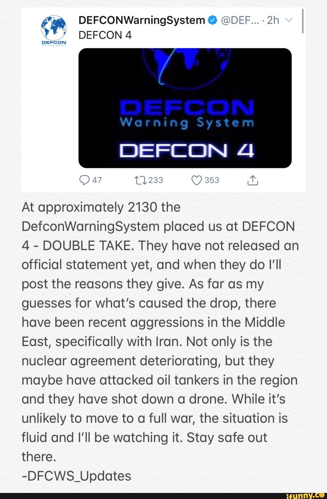 DDDDDD DEFCDN Ll At approximately 2130 the DefconWorhingSystem placed ...