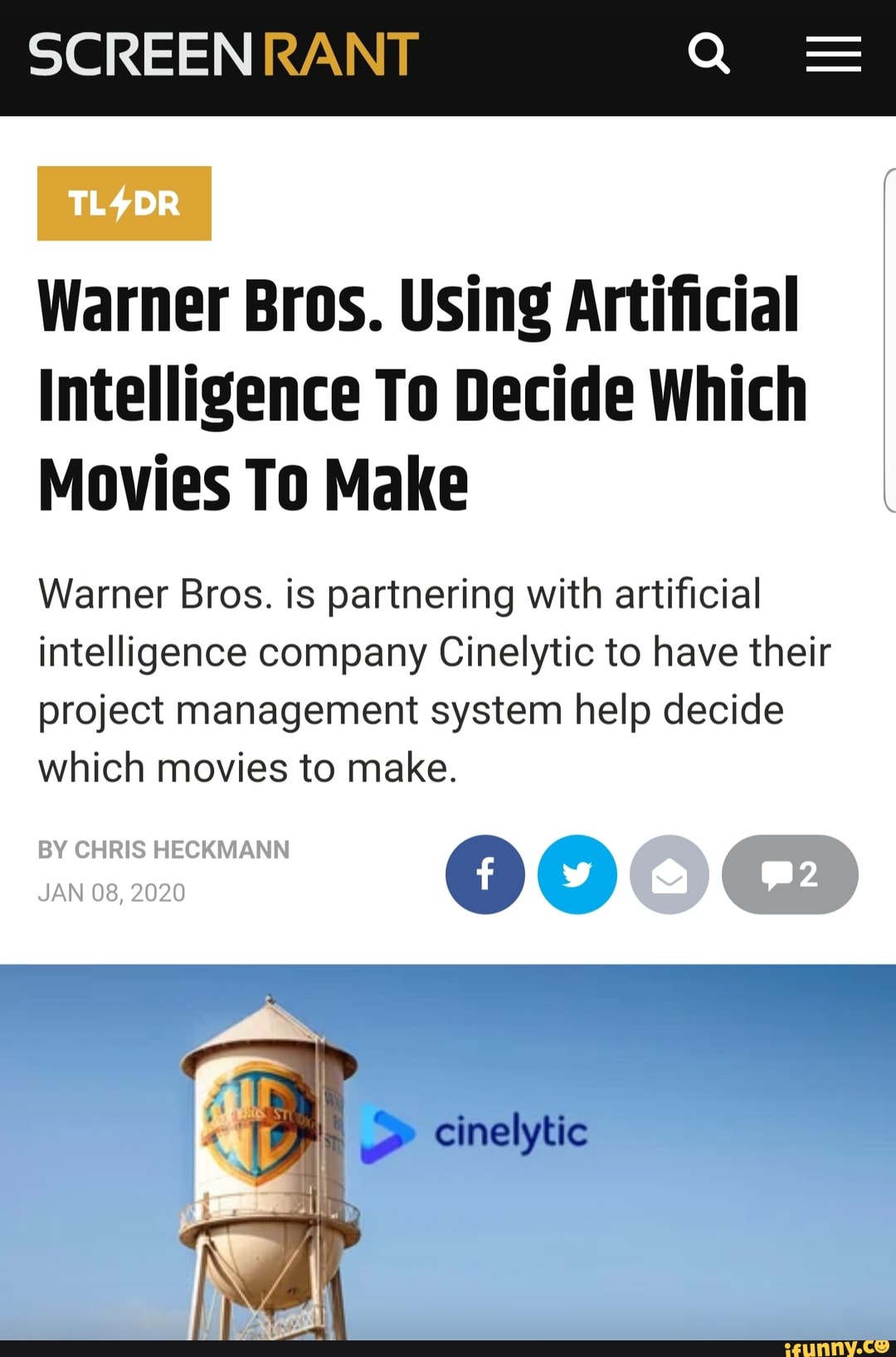 Greetings Execubots! - SCREEN RANT Warner Bros. Using Artificial ...