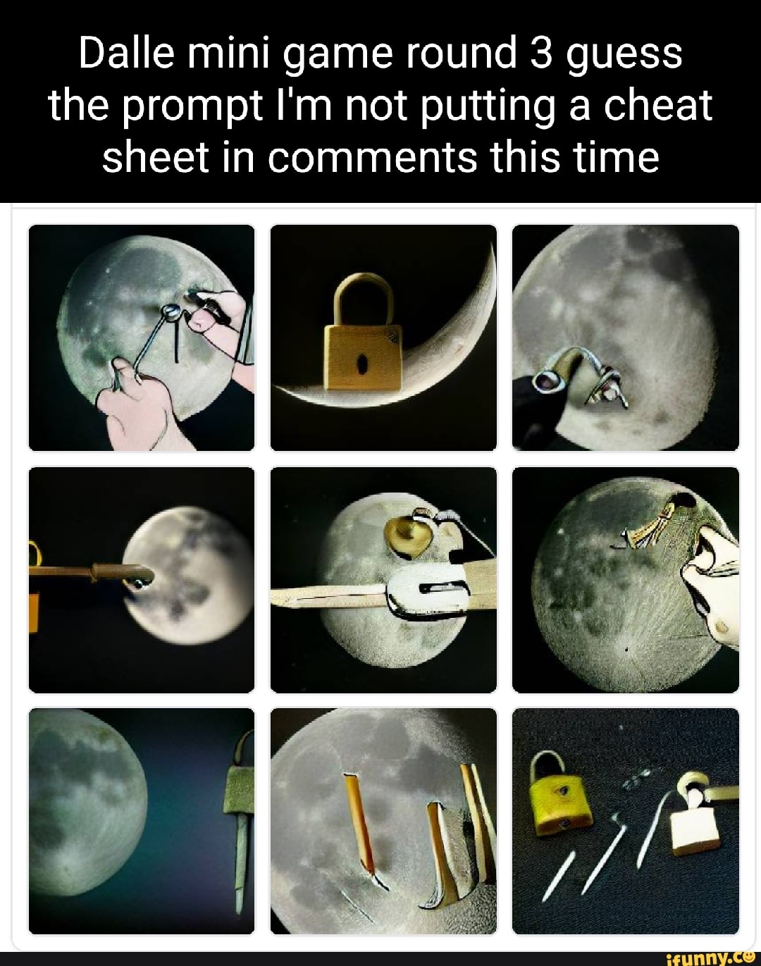 Dalle mini game round 3 guess the prompt I'm not putting a cheat sheet ...