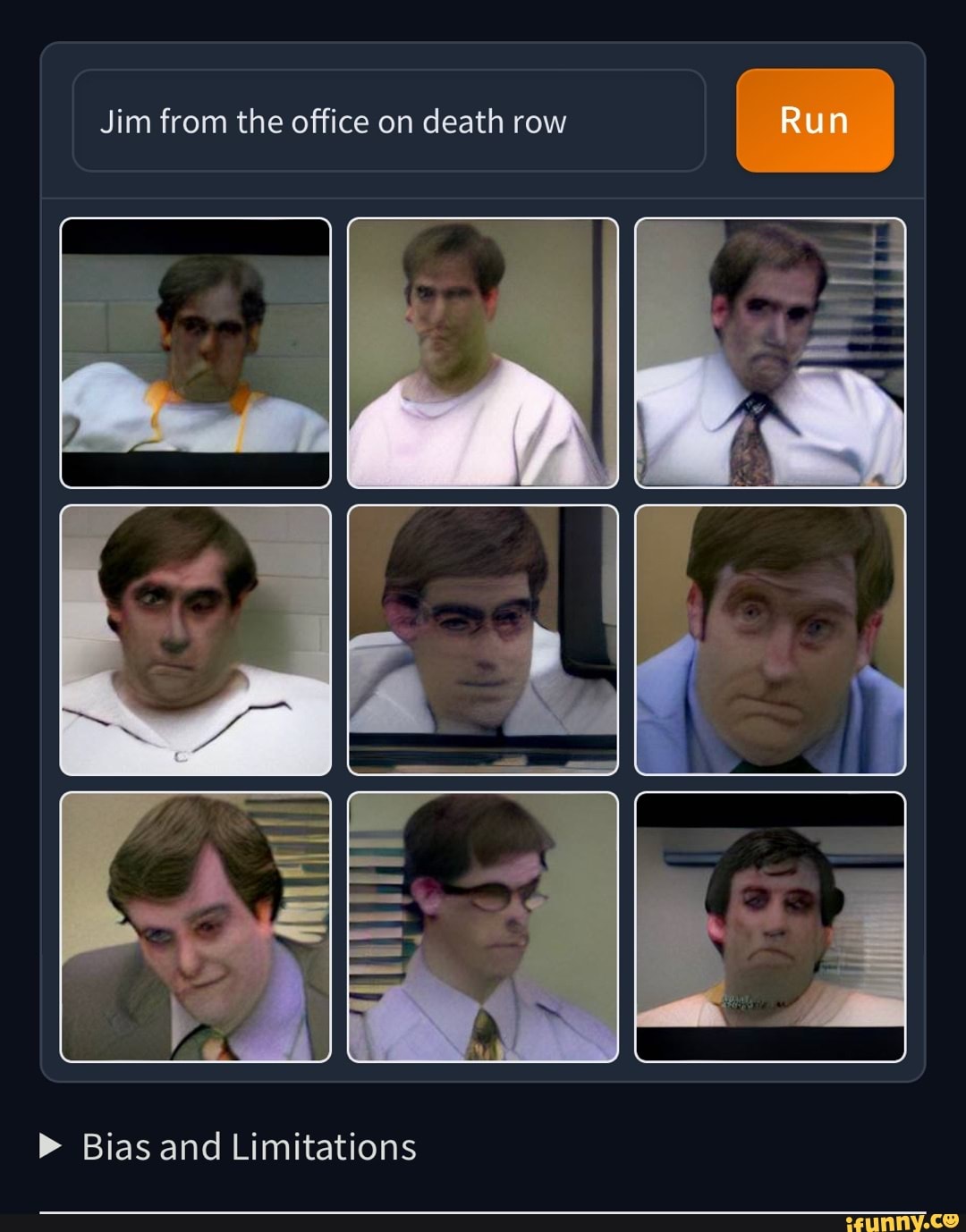 Jim from the office on death row Run Bias and Limitations - iFunny