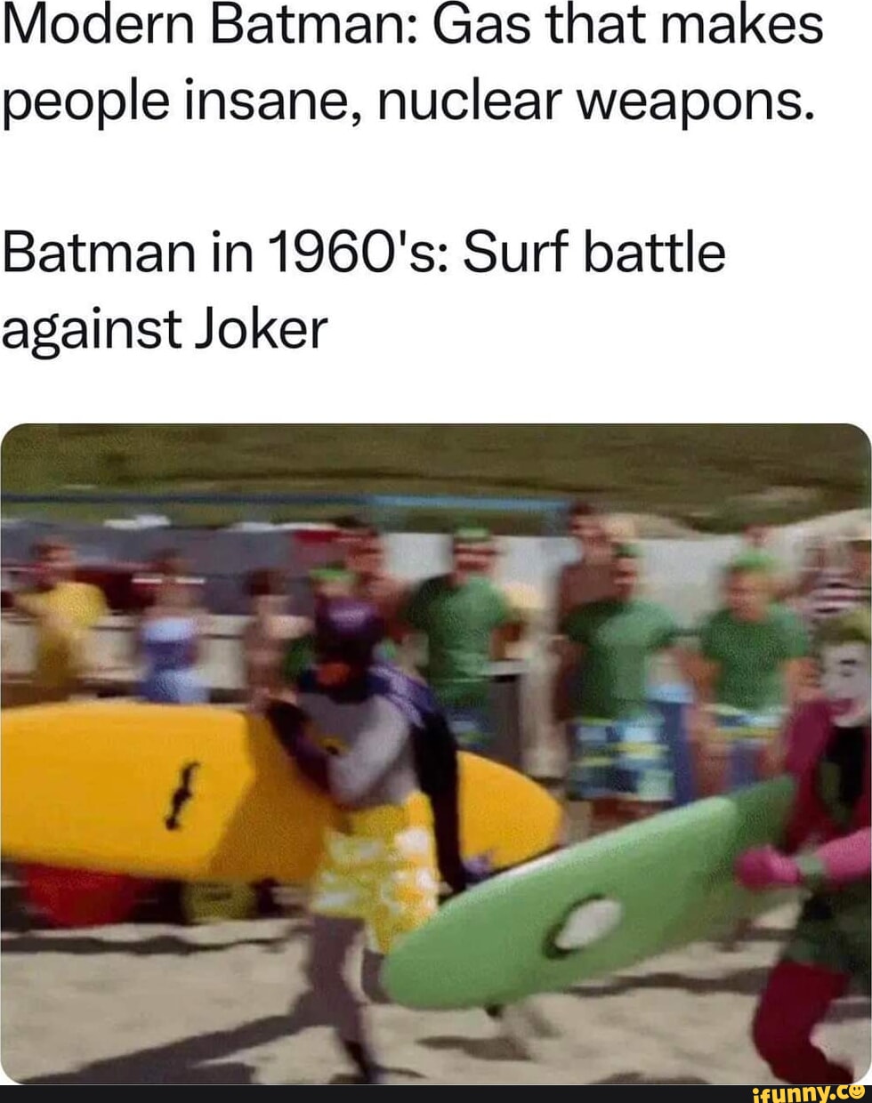 Modern Batman: Gas that makes people insane, nuclear weapons. Batman in ...