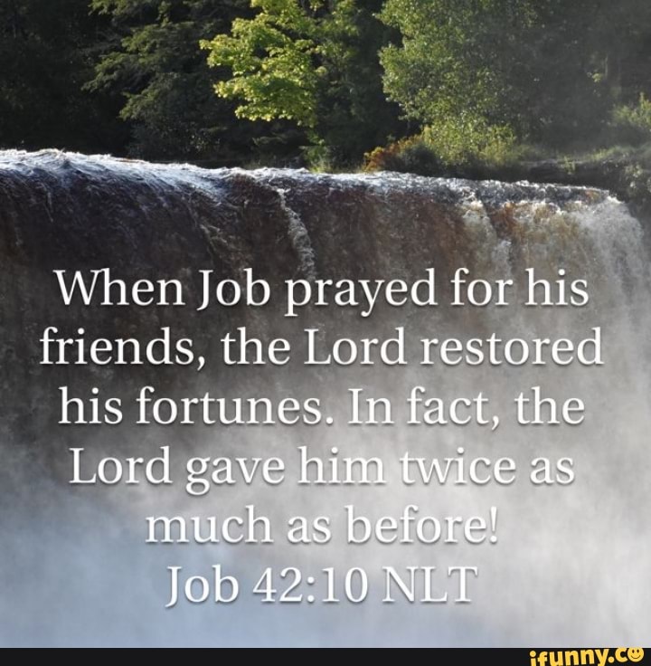When Job prayed for his friends, the Lord restored his fortunes. In ...