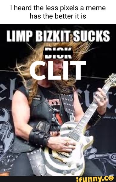 I heard the less pixels a meme has the better it is LIMP SUCKS - iFunny