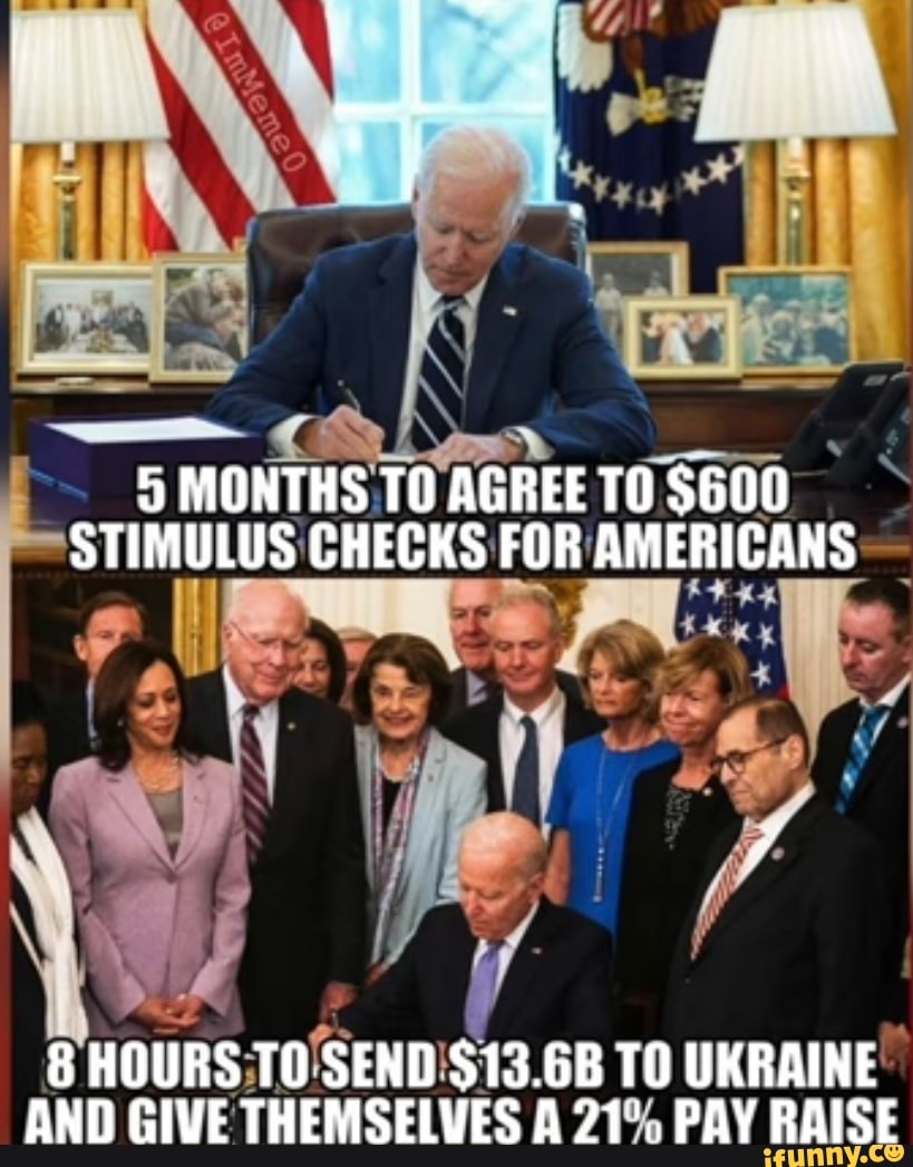 MONTHS TO AGREE $600 STIMULUS CHECKS FOR AMERICANS we 8 HOURS TO SEND ...