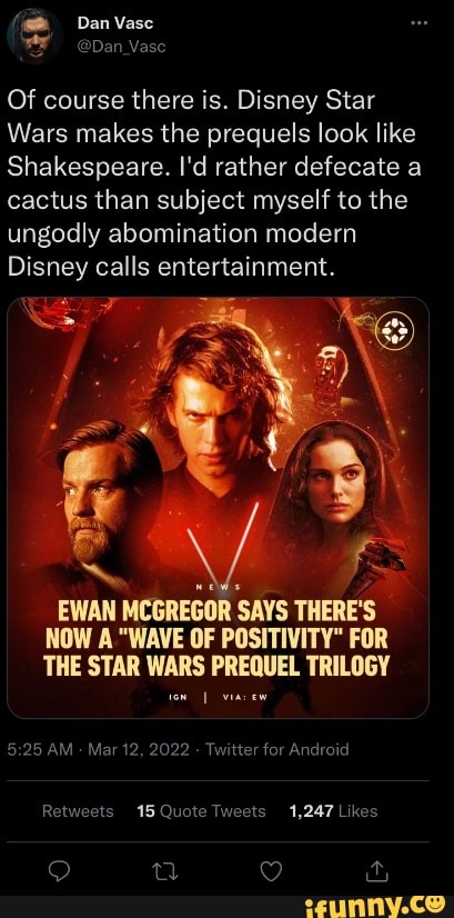 Dan Vasc @Dan Vasc Of course there is. Disney Star Wars makes the ...