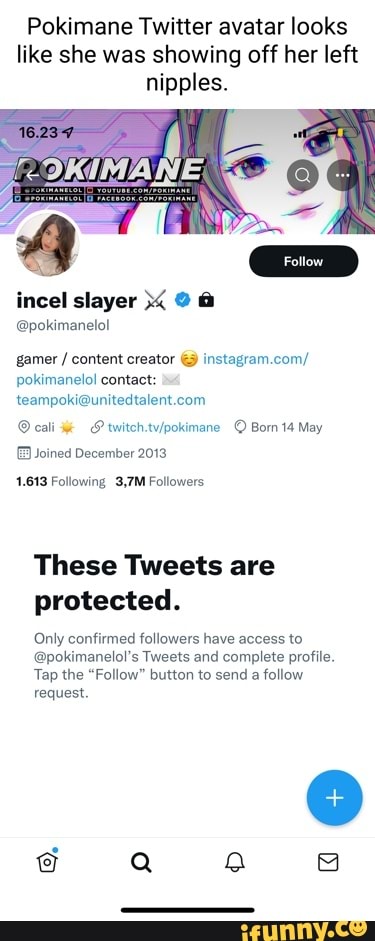 Pokimane Twitter avatar looks like she was showing off her left nipples ...