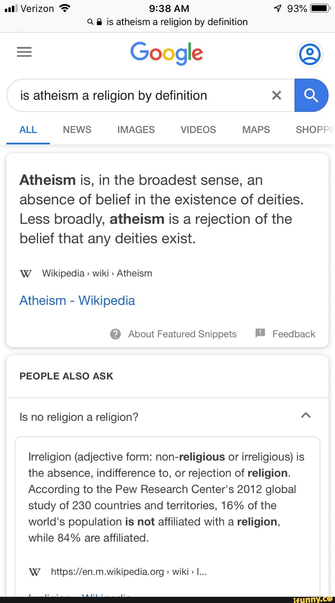 Q ﬂ is atheism a religion by definition Atheism is, in the broadest ...