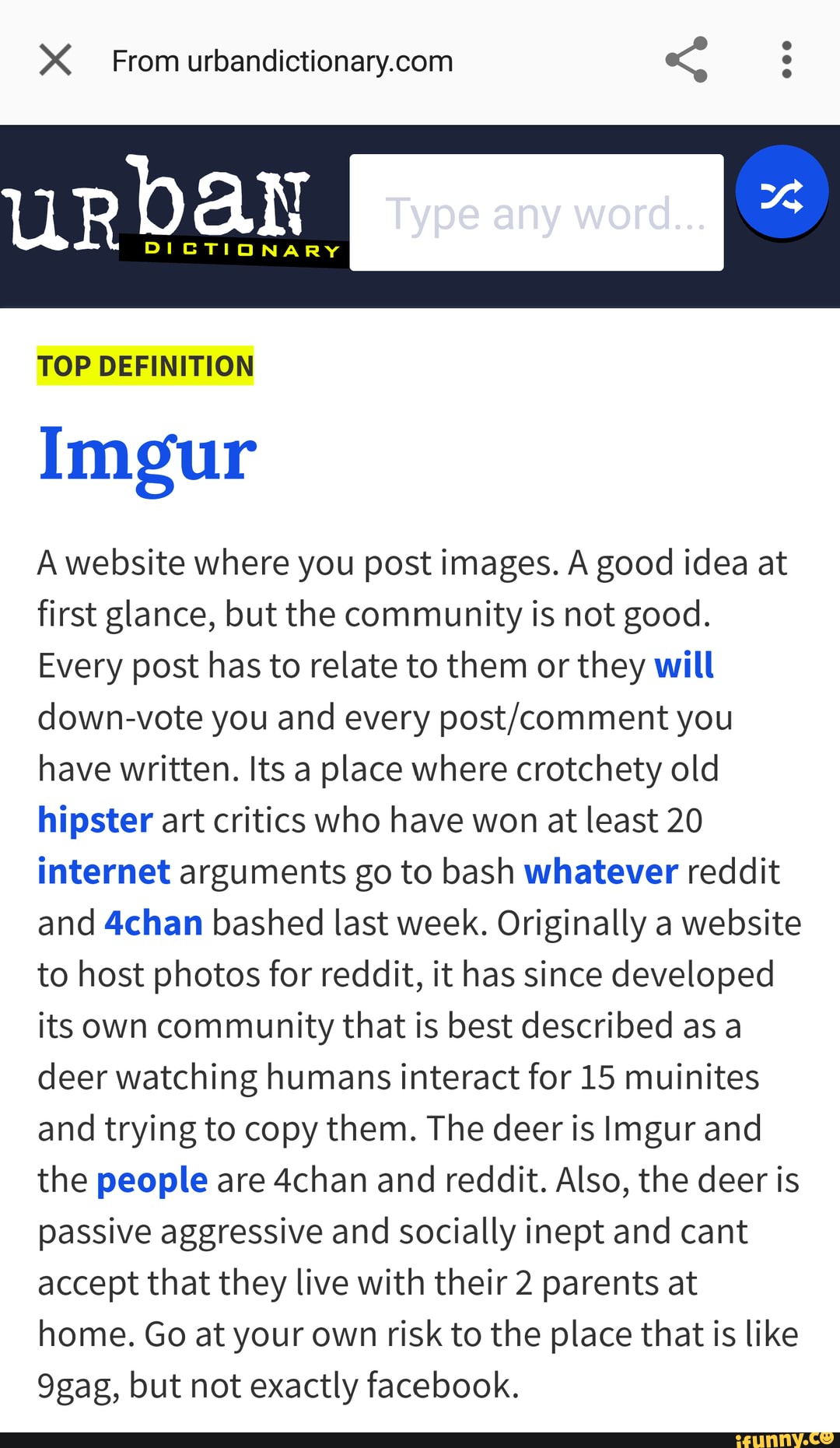 Previous On Imgur - From upban TOP DEFINITION Imgur A website where you ...