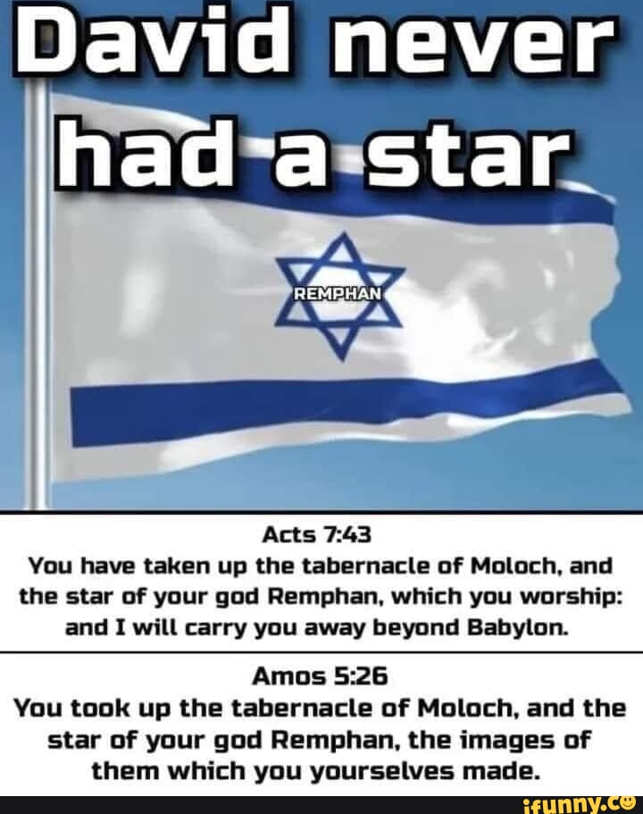 David never star. Acts You have taken up the tabernacle of Moloch, and ...