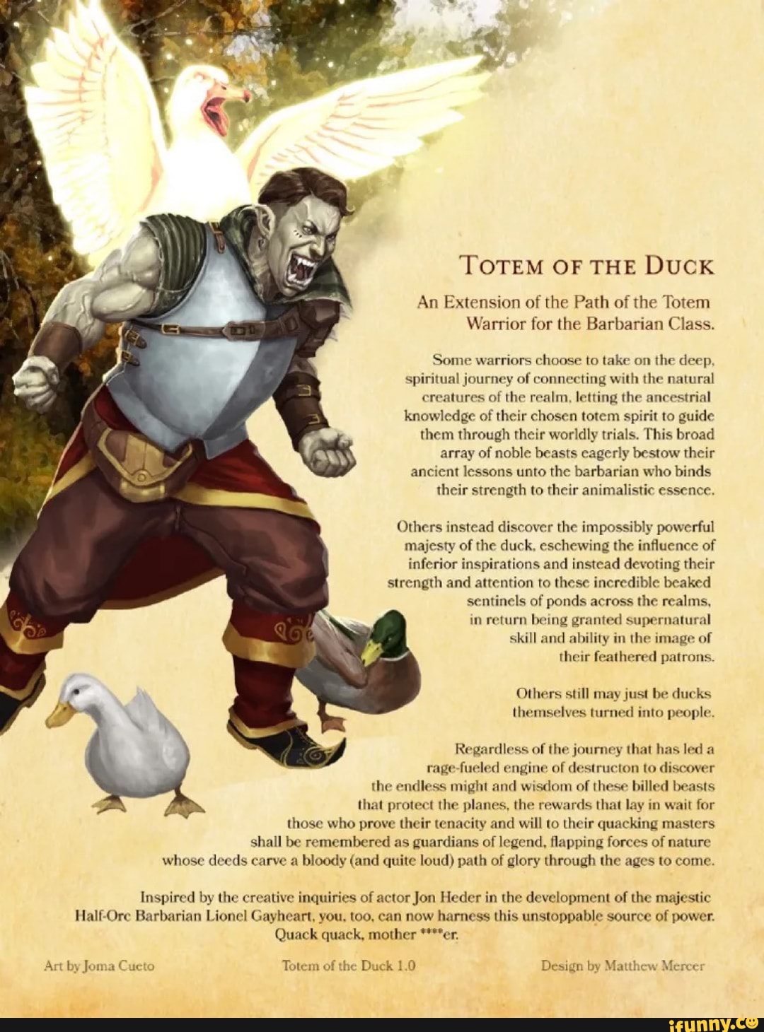 'TOTEM OF THE DUCK An Extension of the Path of the Totem Warrior for ...