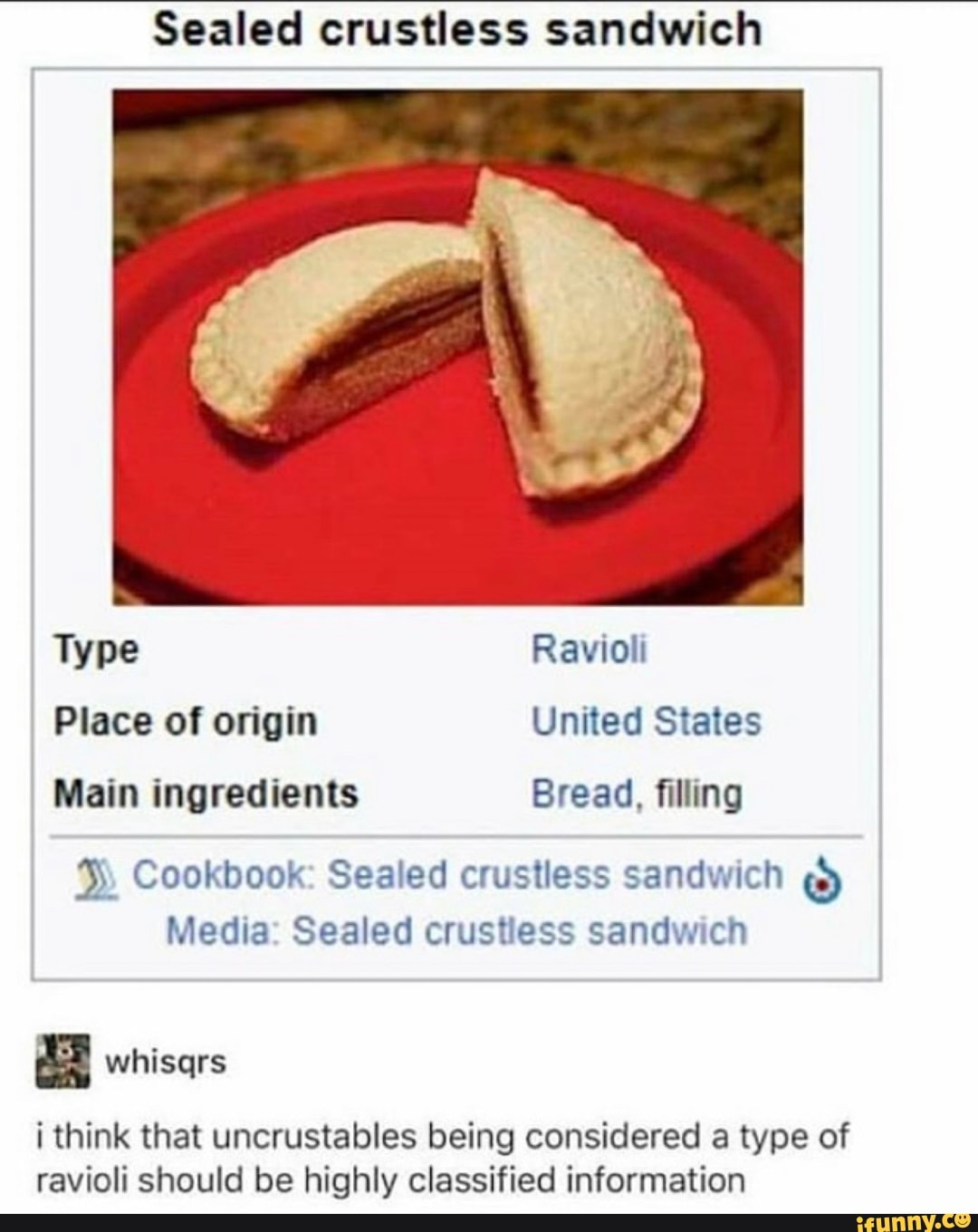 Sealed crustless sandwich Place of origin United States Main ...